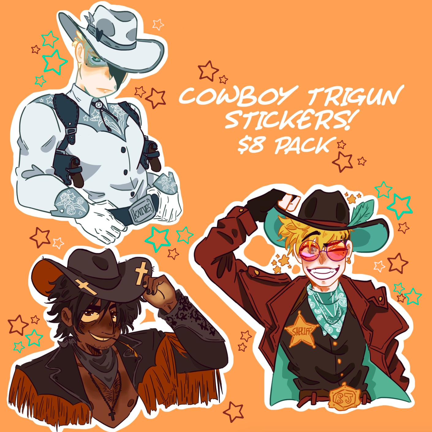 Trigun Cowboy Stickers | Theeggoman